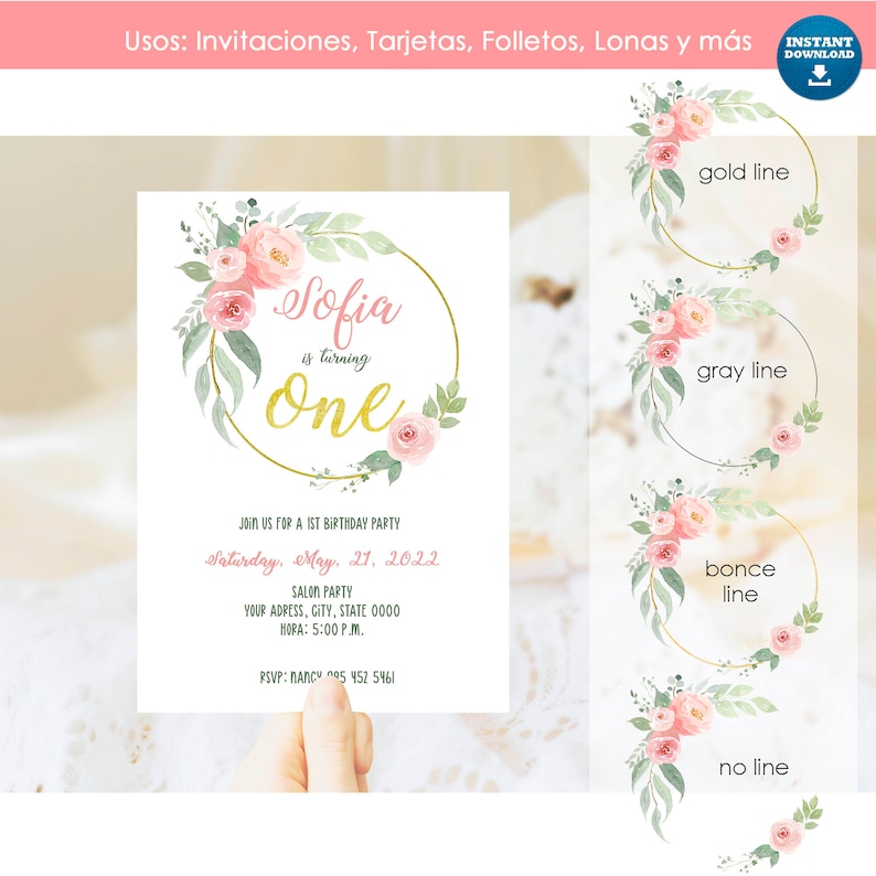 Circulo Acuarela Blush Frame Rosa Palo Transparent - Etsy