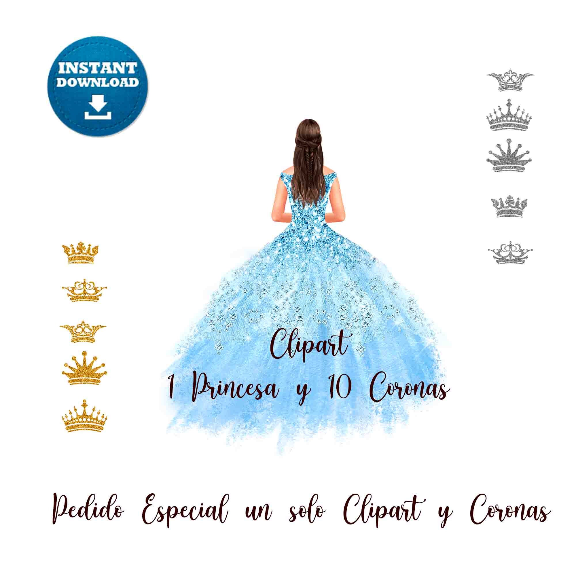 Clipart 1 Princess and 10 Crowns. Special Order - Etsy
