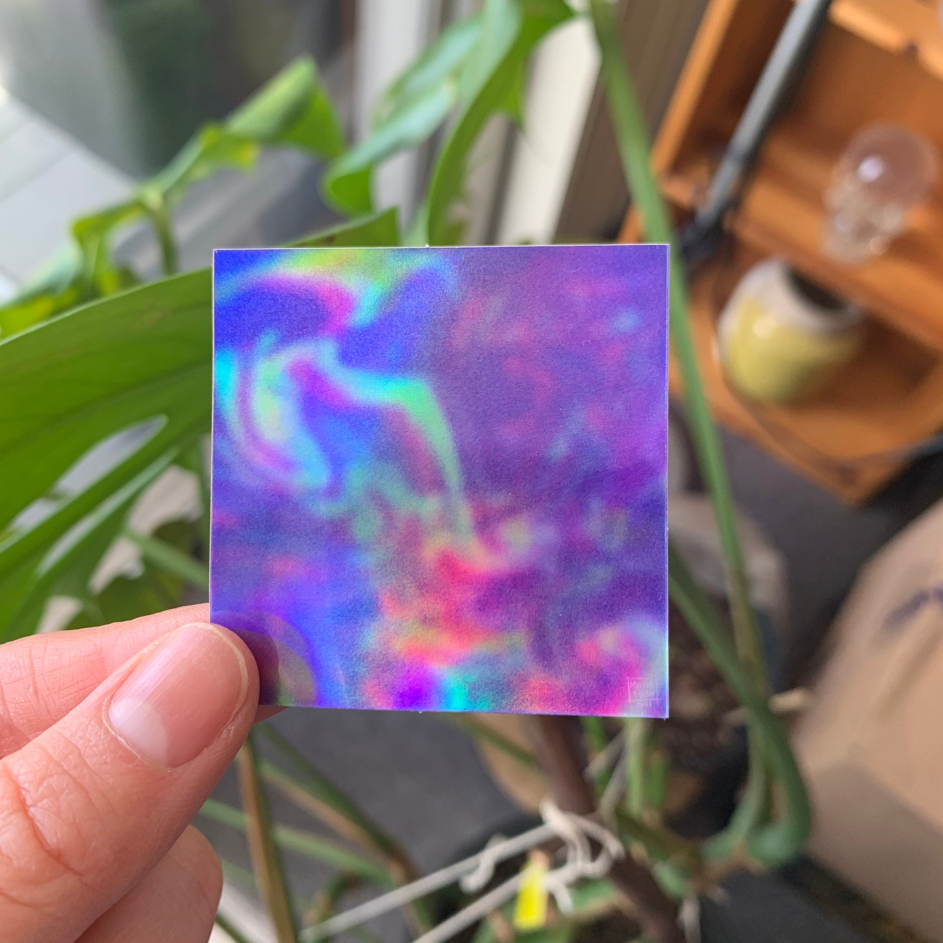 Purple Oil Slick Holographic Sticker | Etsy