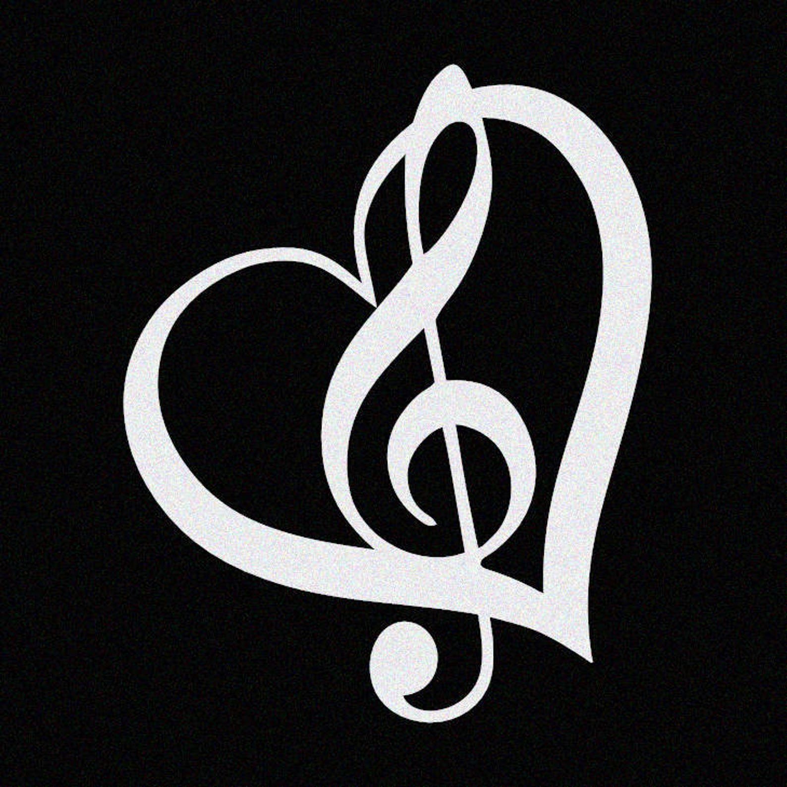 Music Lover Treble Clef, Car Window, Decal, Sticker, - Etsy