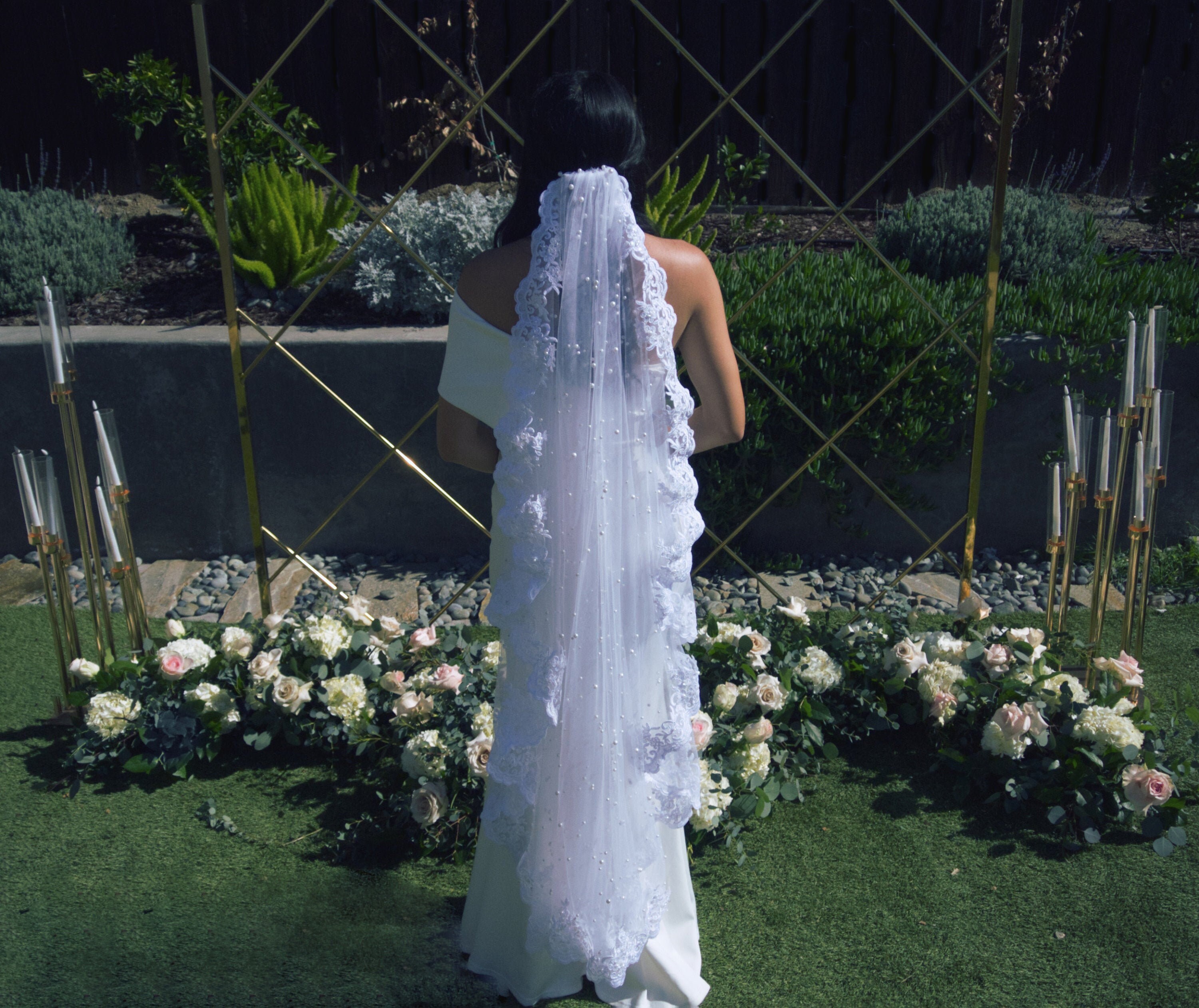 Layla Butterfly Pearl Wedding Veil - Etsy