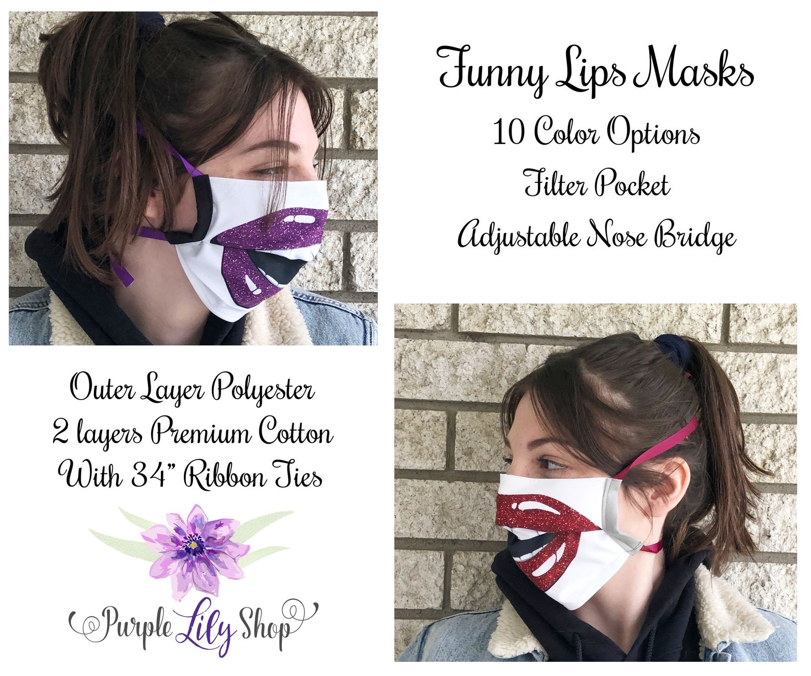 Funny Face Mask Cotton Mask With Filter Pocket and Nose Wire - Etsy