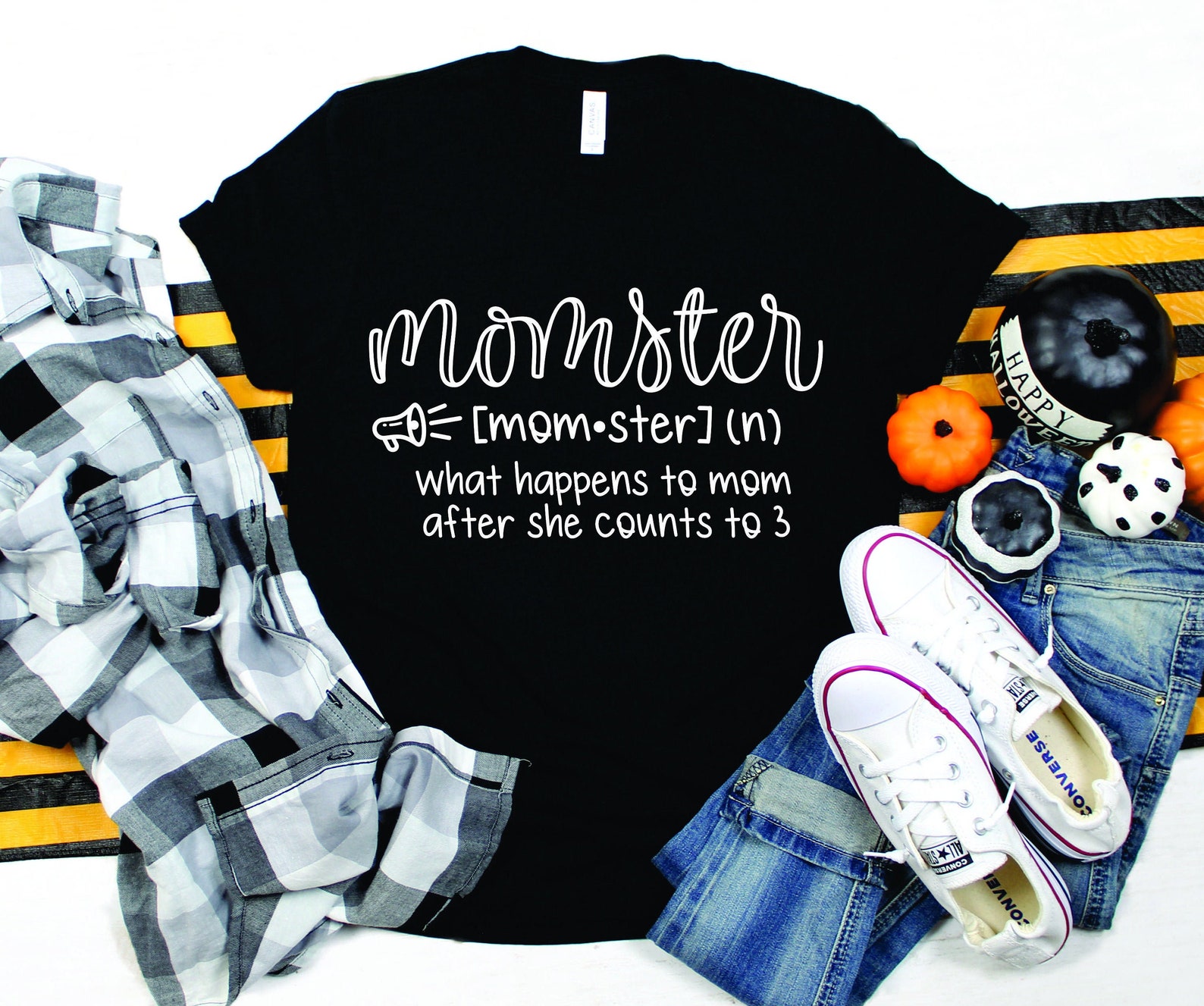 Momster Halloween Shirt, Cute Fall T-shirt, Mom-ster Halloween Tee ...