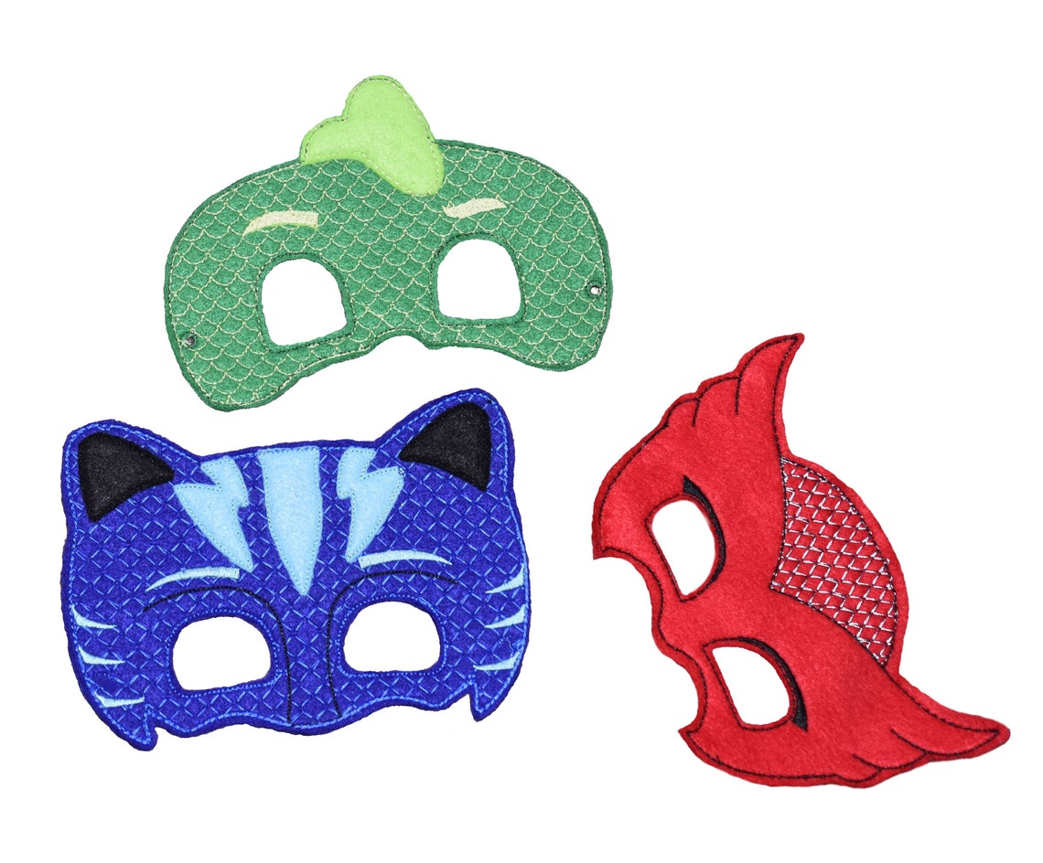 Kids Felt Mask, PJ Mask Character Mask, Owlette Gekko Catboy Child ...