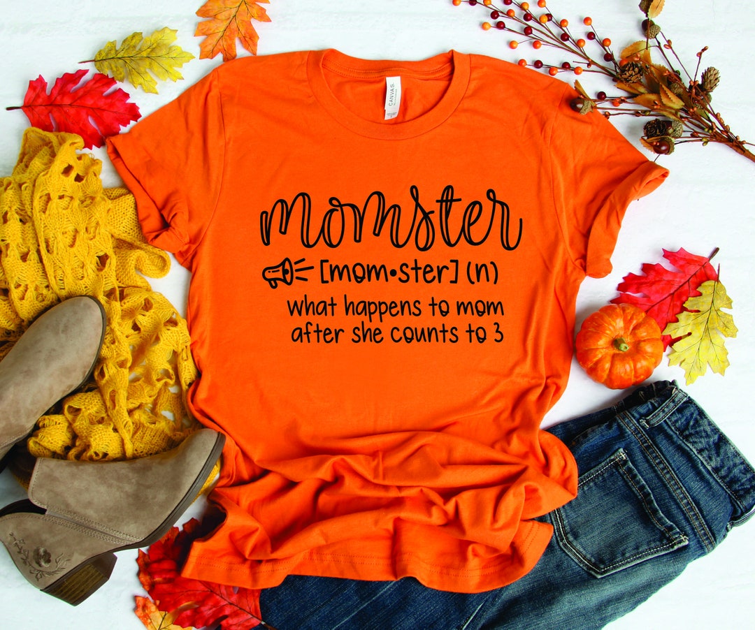 Momster Halloween Shirt, Cute Fall T-shirt, Mom-ster Halloween Tee ...