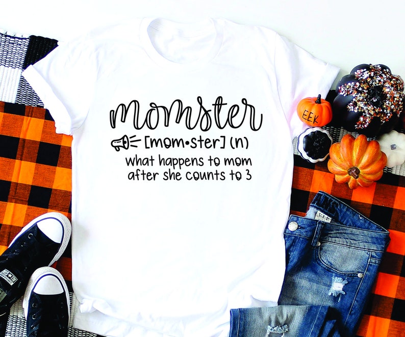 Momster Halloween Shirt Cute Fall T Shirt Mom Ster Halloween Etsy