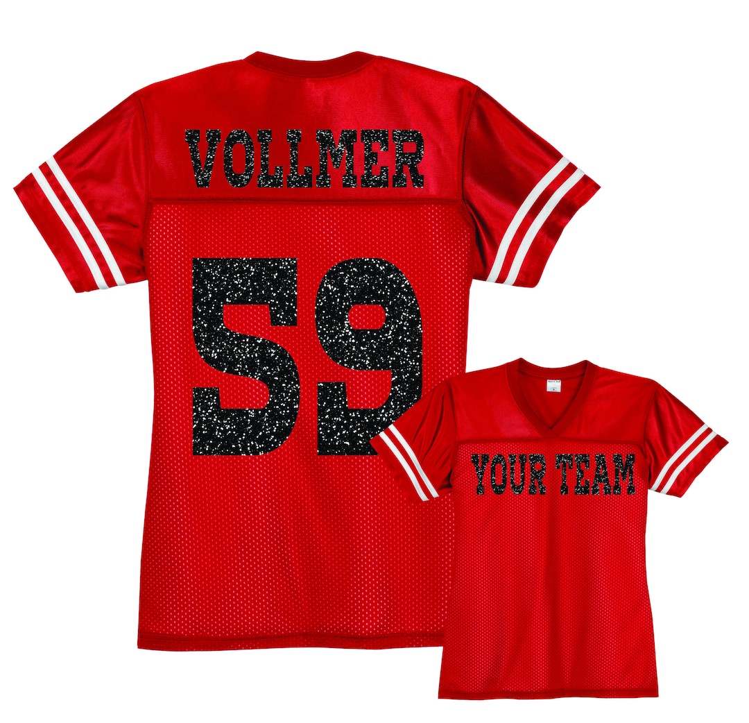 Your Team Custom Football Jersey, Personalized Glitter Spirit Wear ...