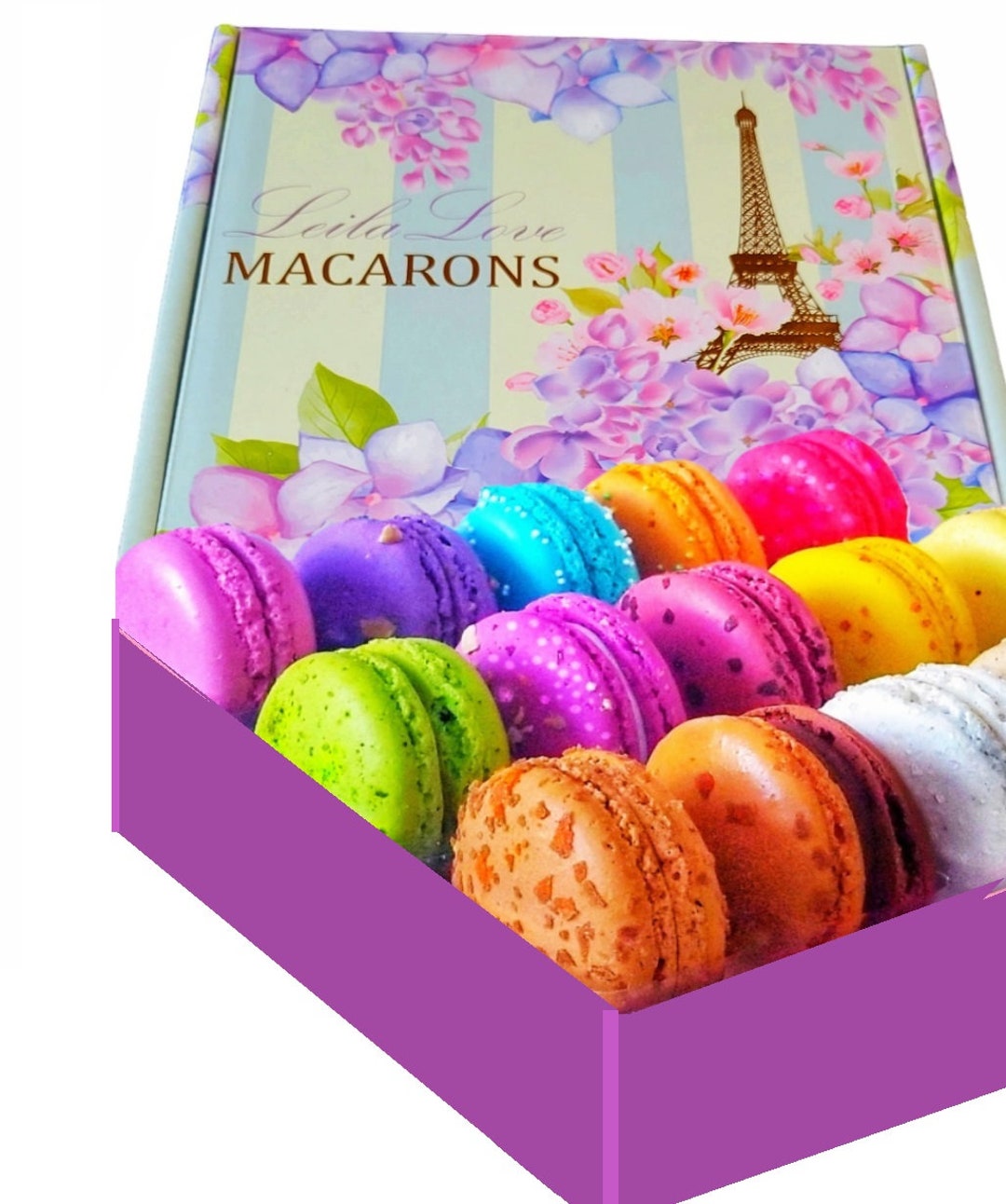 LeilaLove Souvenirs de Paris 18 Macarons - Etsy France