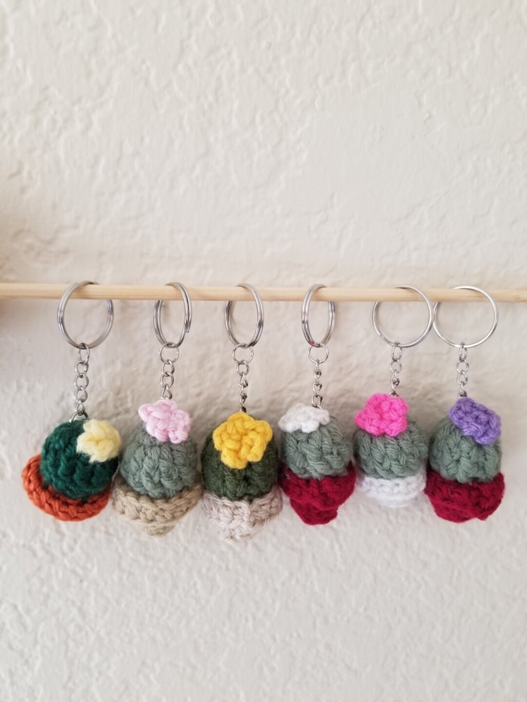 Mini Crochet Cactus Keychain - Etsy