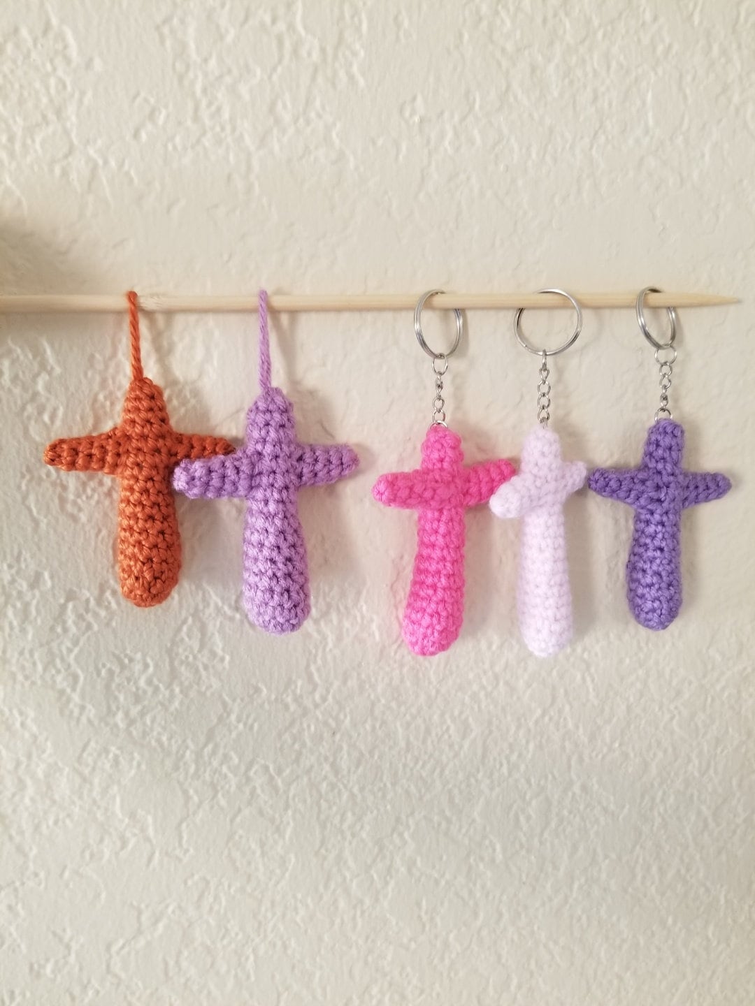 Crochet Cross Keychain - Etsy