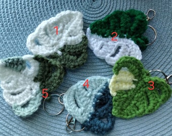 Monstera Leaf Keychain, Crochet Monstera Leaf, Plant Lover Gift ...
