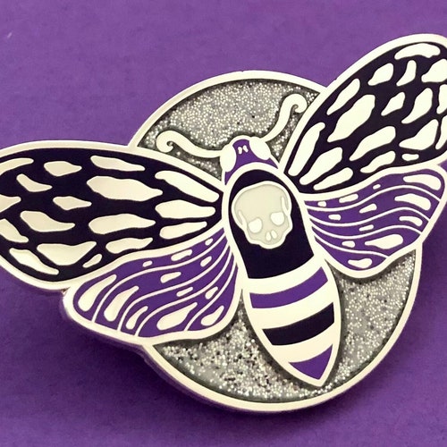 Moth Pin Death Head Moth Hard Enamel Pin Skull Moth Dead - Etsy