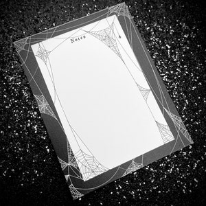 Spiderweb Notepad, Spider Writing Pad, Cobweb Stationery, Spider Web ...