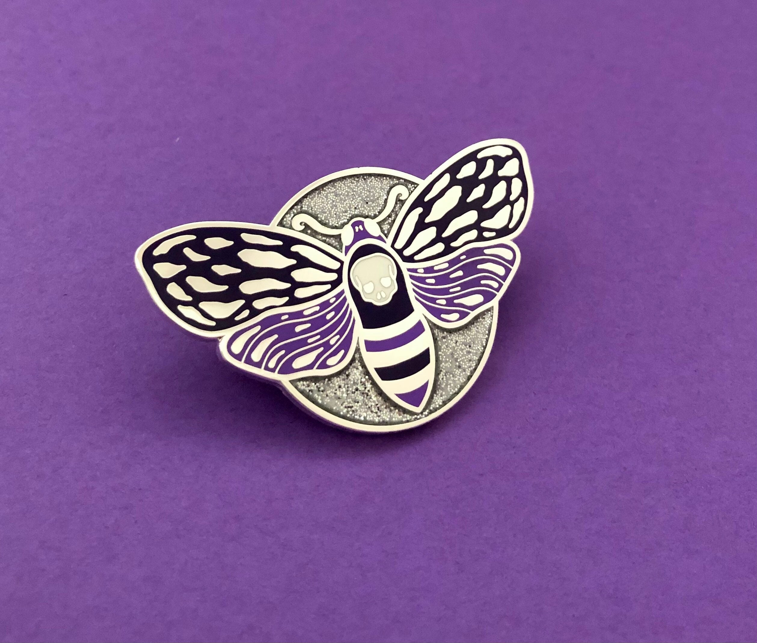 Moth Pin Death Head Moth Hard Enamel Pin Skull Moth Dead - Etsy