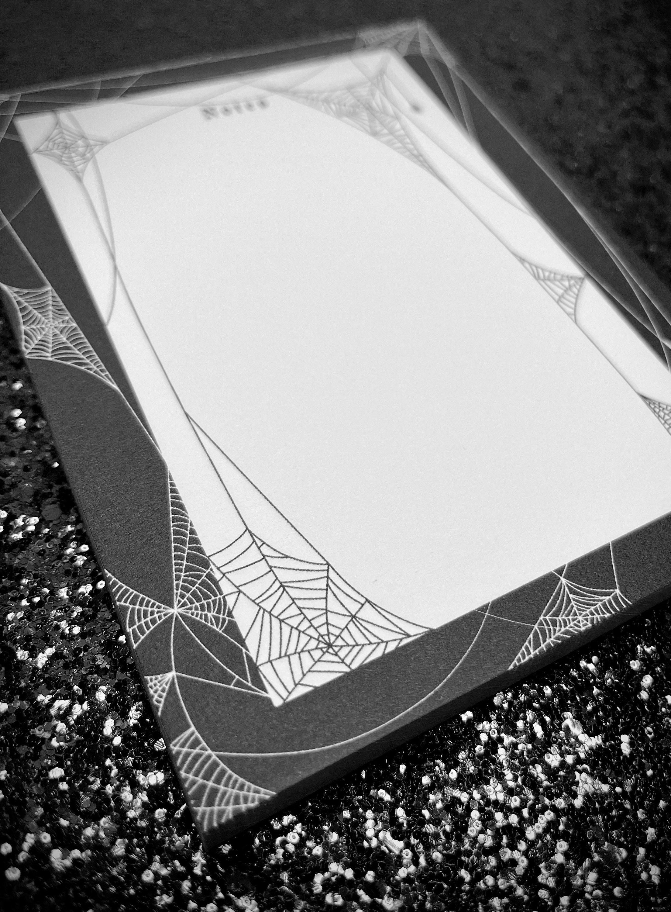 Spiderweb Notepad, Spider Writing Pad, Cobweb Stationery, Spider Web ...