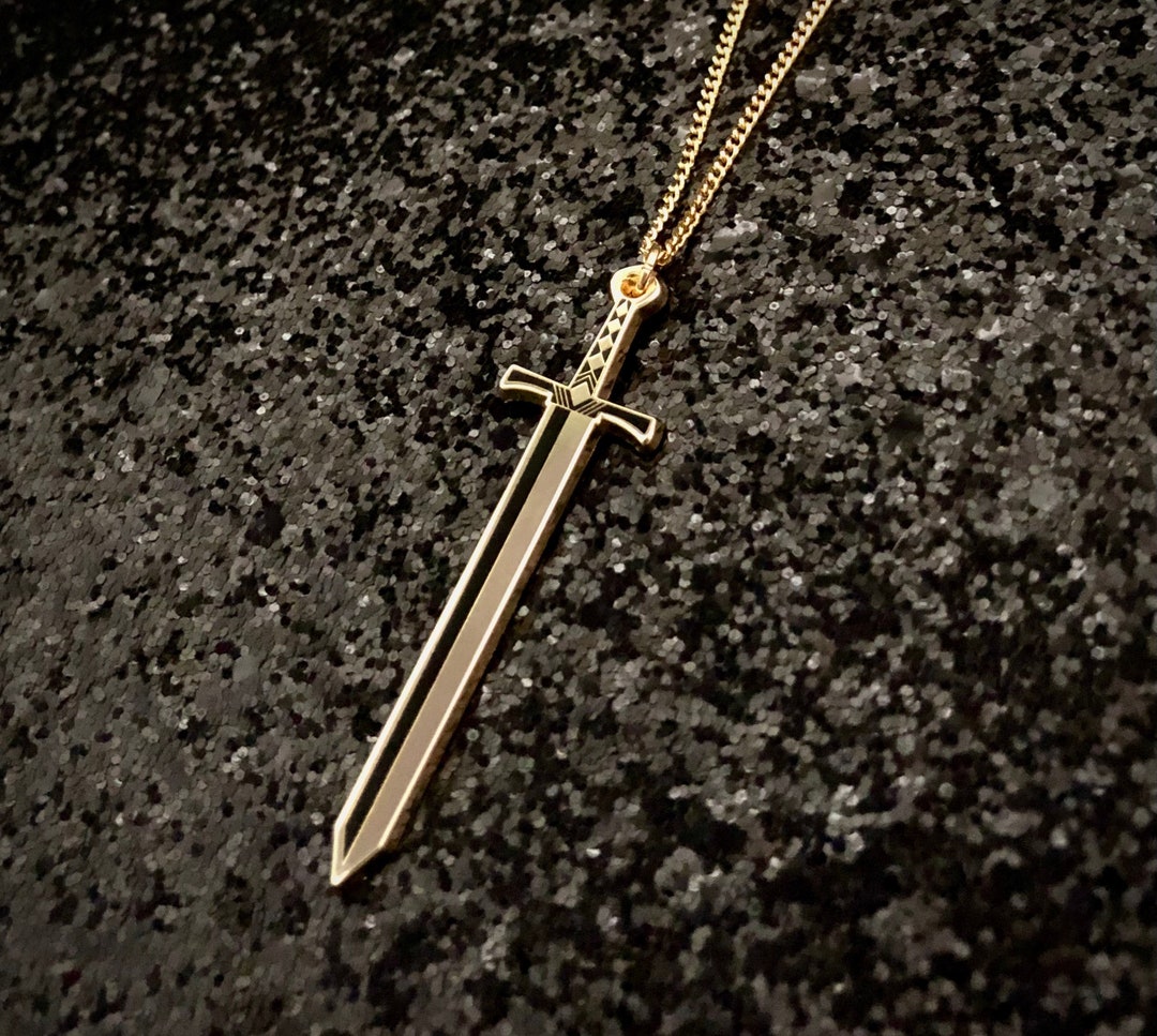 Gold Sword Necklace Sword Pendant Witchy Jewelry Gothic - Etsy