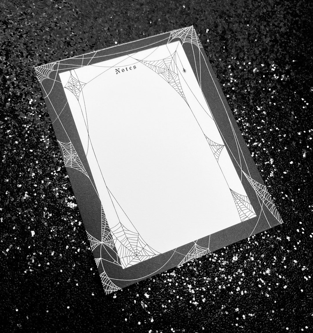 Spiderweb Notepad Spider Writing Pad Cobweb Stationery - Etsy