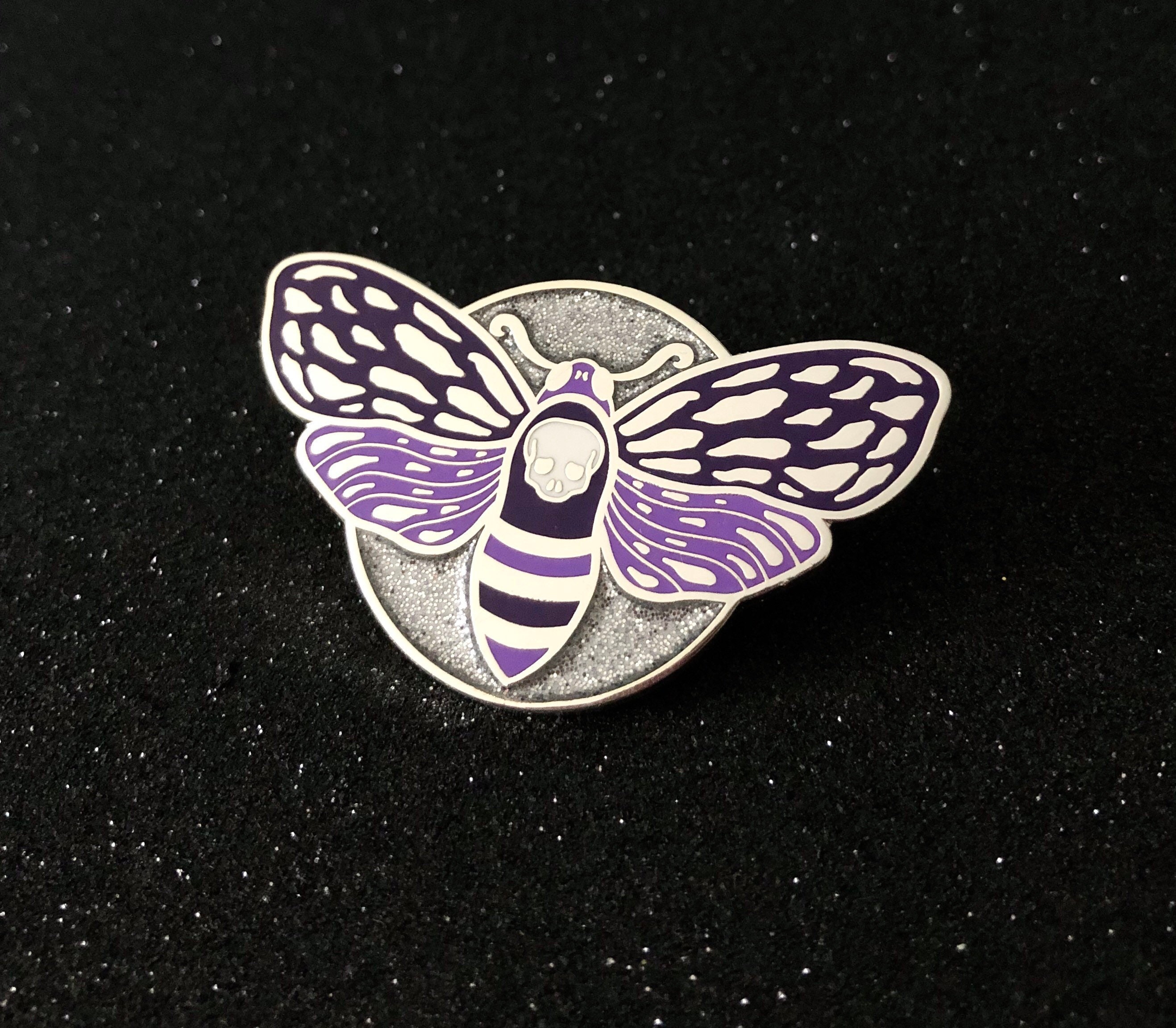 Moth Pin Death Head Moth Hard Enamel Pin Skull Moth Dead - Etsy