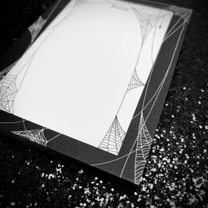 Spiderweb Notepad, Spider Writing Pad, Cobweb Stationery, Spider Web ...