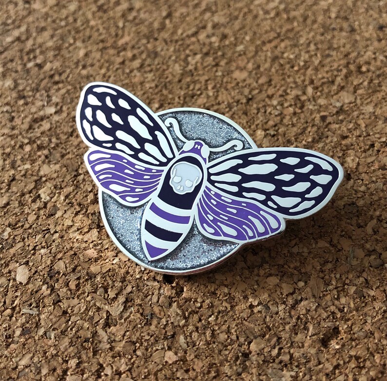 Moth Pin Death Head Moth Hard Enamel Pin Skull Moth Dead | Etsy