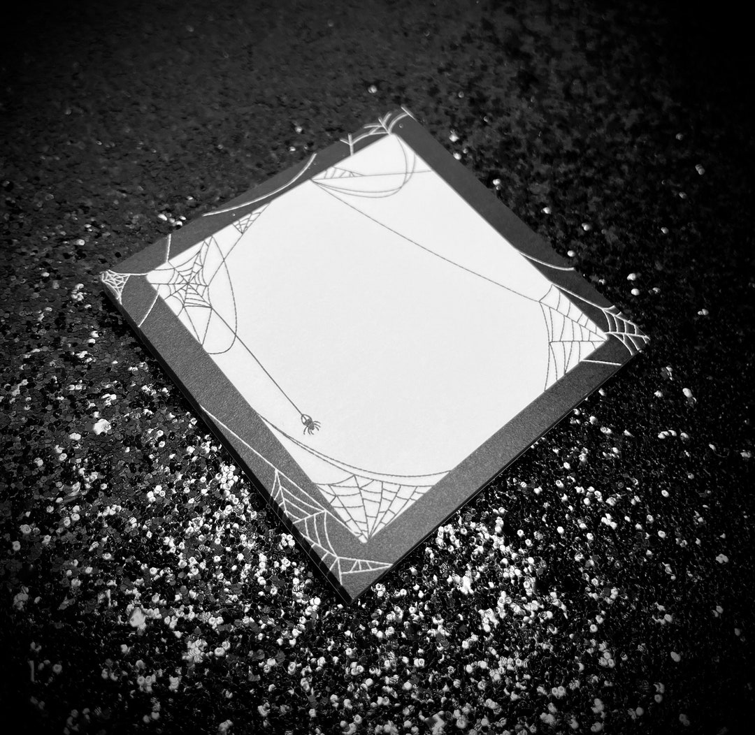Spiderweb Post It Note, Spider Sticky Notes, Cobweb Stationery, Sticky ...