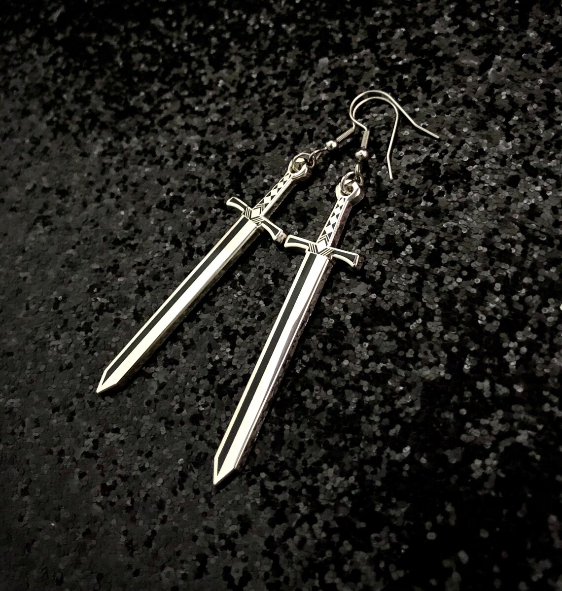 Silver Sword Earrings Sword Jewelry Gothic Jewelry Grunge - Etsy