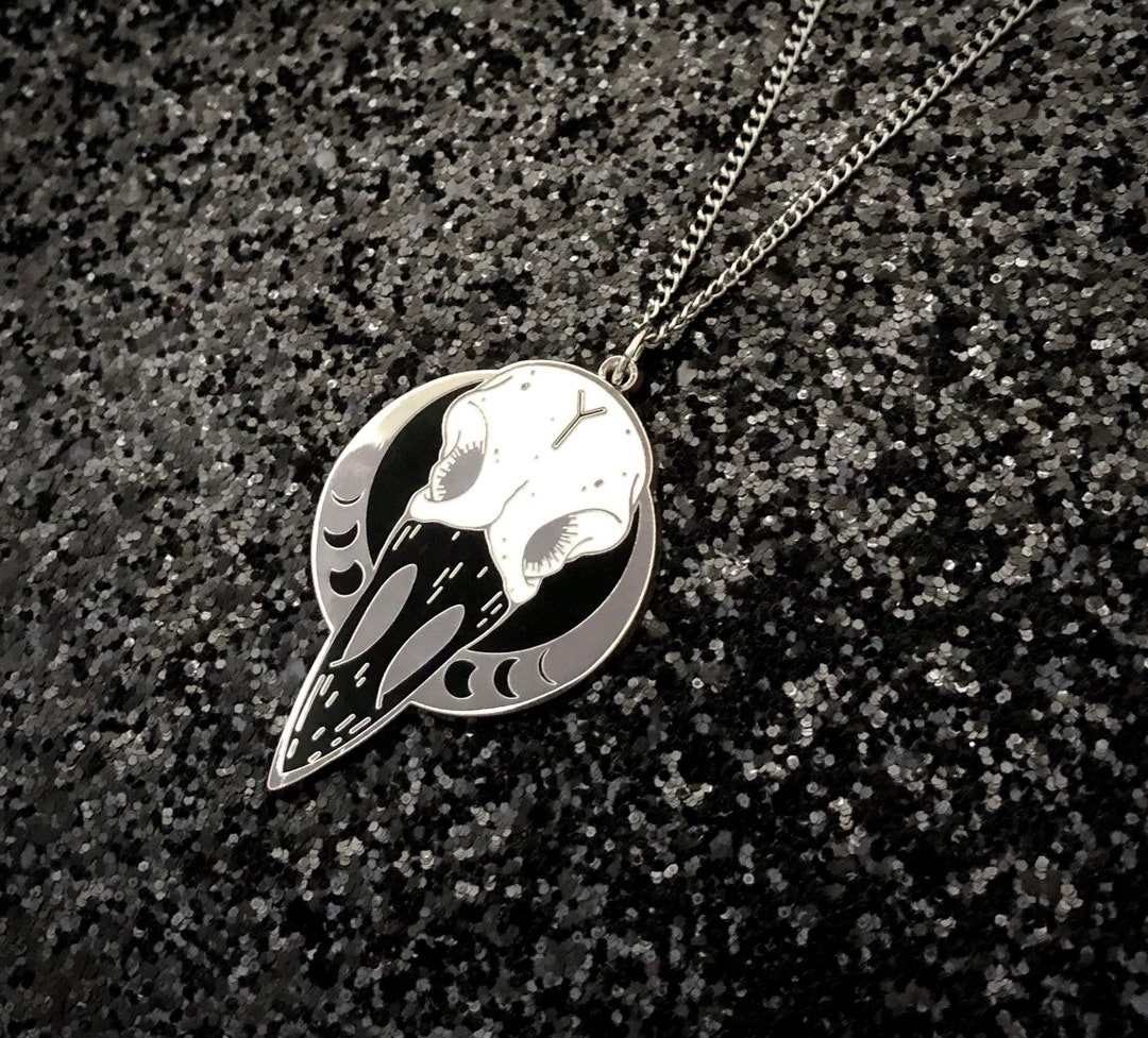 Raven Moon Phase Necklace - Gothic Witchy Pagan Jewelry - Etsy