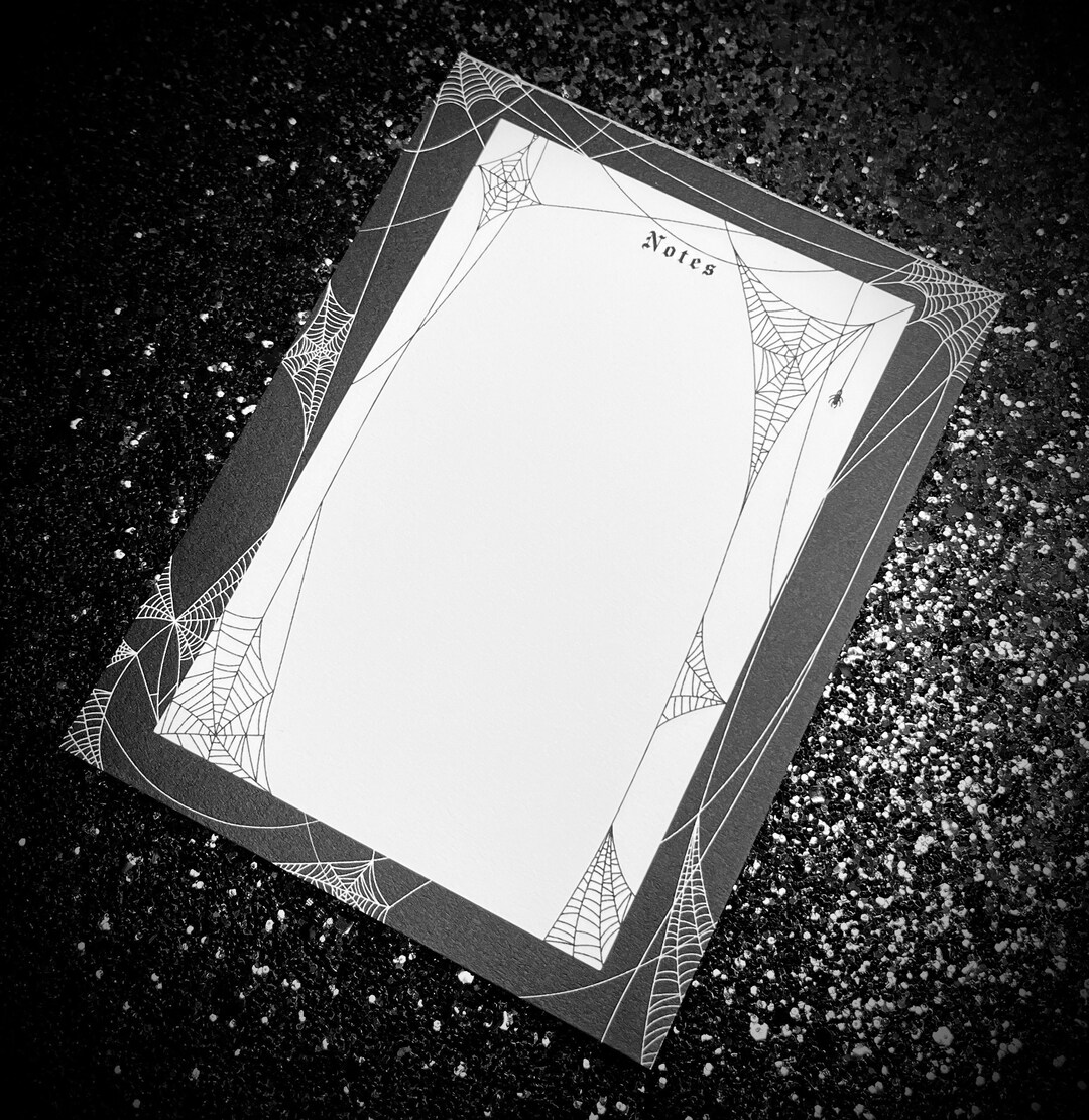 Spiderweb Notepad, Spider Writing Pad, Cobweb Stationery, Spider Web ...