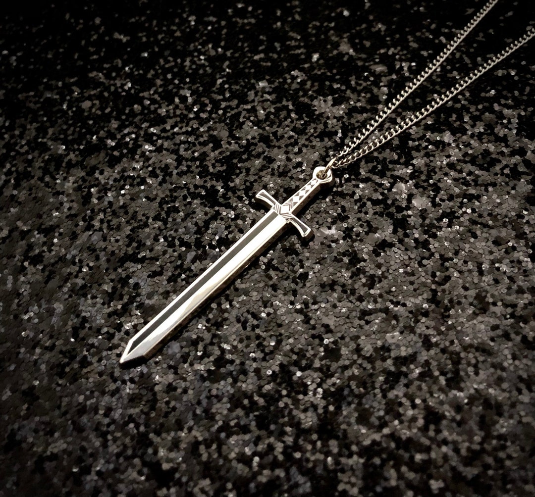 Silver Sword Necklace Sword Pendant Witchy Jewelry Gothic - Etsy