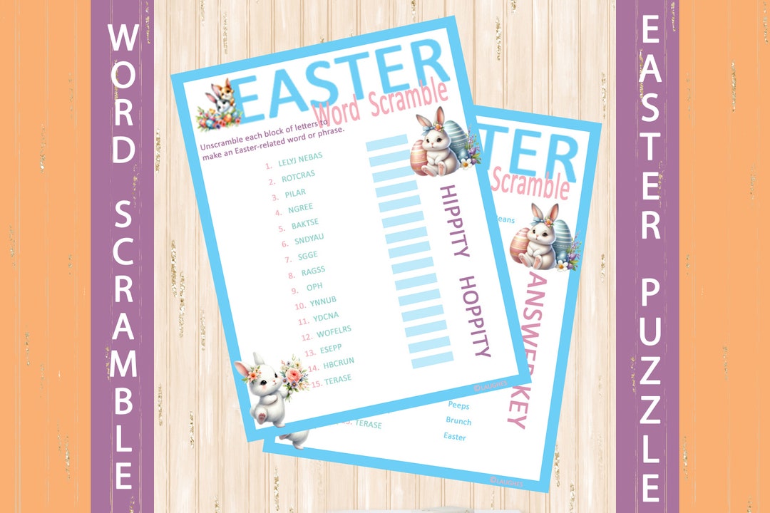 Easter Word Scramble Childs Printable, Easter Word Puzzle Printable ...