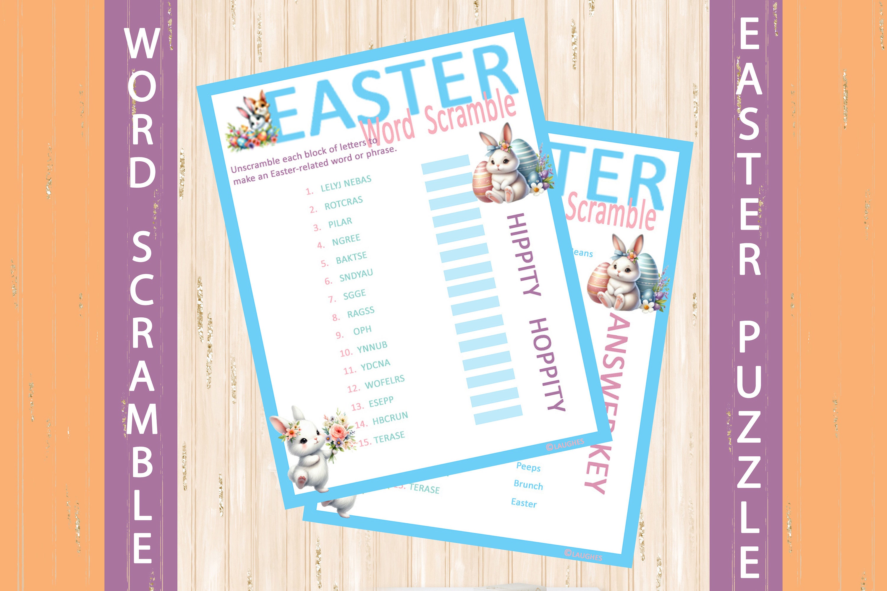 Easter Word Scramble Childs Printable, Easter Word Puzzle Printable ...
