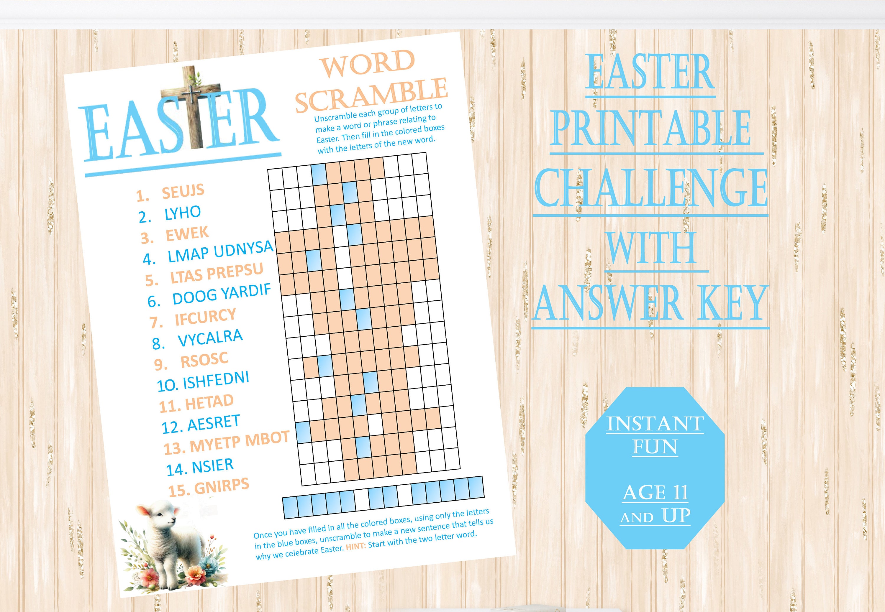 Holy Week Word Scramble; Easter Puzzle; Printable Easter Game ...