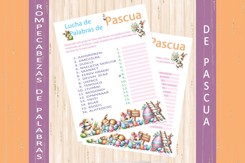 ROMPECABEZAS De Palabras De Pascua; Juego De Pascua; Desorden De ...