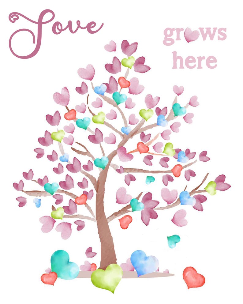 Love Grows Here Wall Art; Valentines Wall Art; Love Grows Here Sign ...
