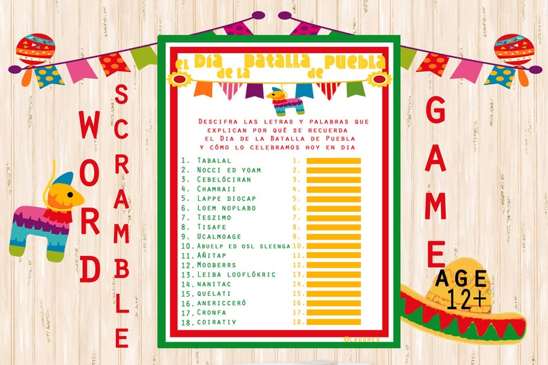 ROMPECABEZAS De Palabras El Día De La Batalla De Puebla; Juego Del Día ...