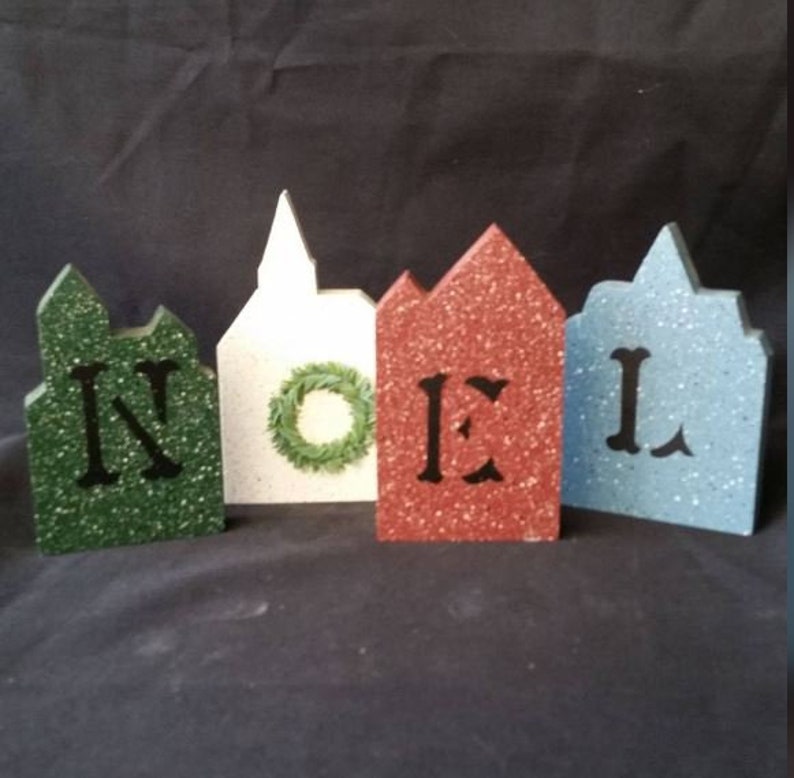 Vintage 1990 Wood NOEL Blocks Christmas Decor NOEL Letters on Wood ...
