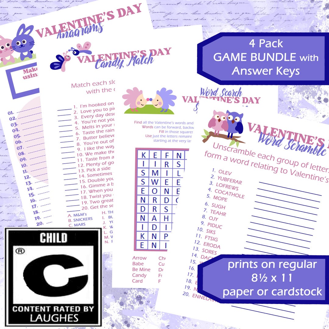 Valentine's Day Party Games; Valentines Activity; Valentines Games for ...