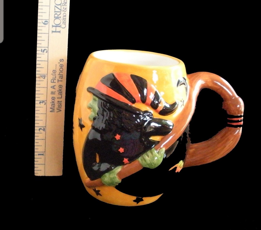 Susan Winget 3D Halloween Witch Ceramic Oversized Mug Hand Painted 22 ...
