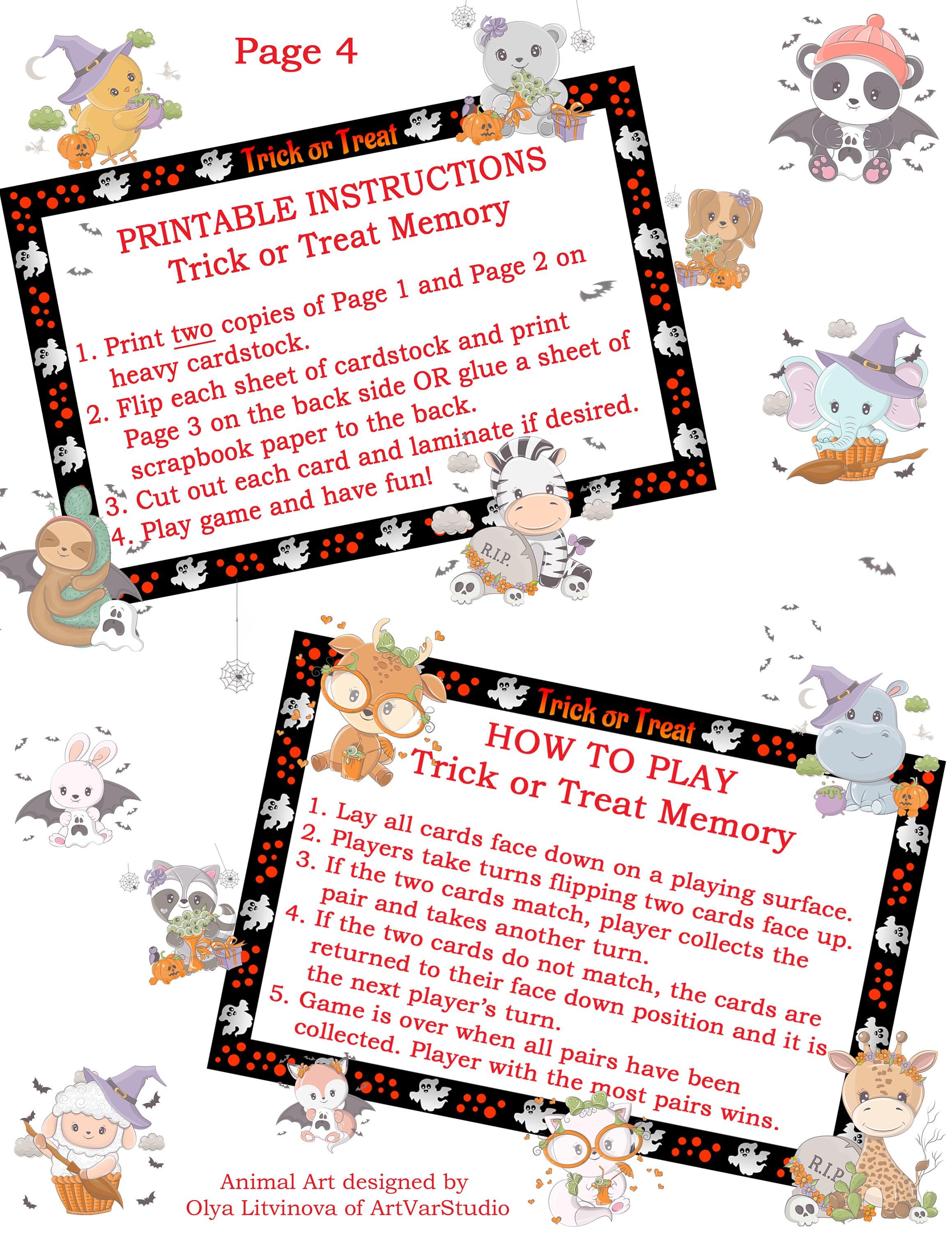Halloween Memory - Matching Printable Game - Halloween Party Favor ...