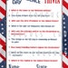 4th of July Independence Day Trivia Party Game Kids Patriotic USA ...