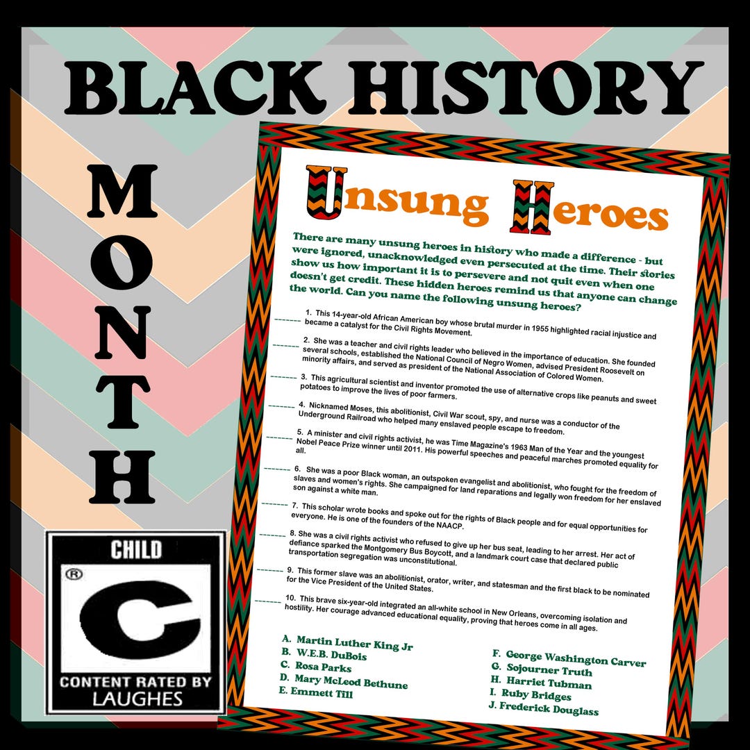 Black History Game; Black History Who Am I; Black History Month; Black ...