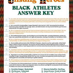 Black History Who Am I Athletes; Black History Month; Black Heroes ...