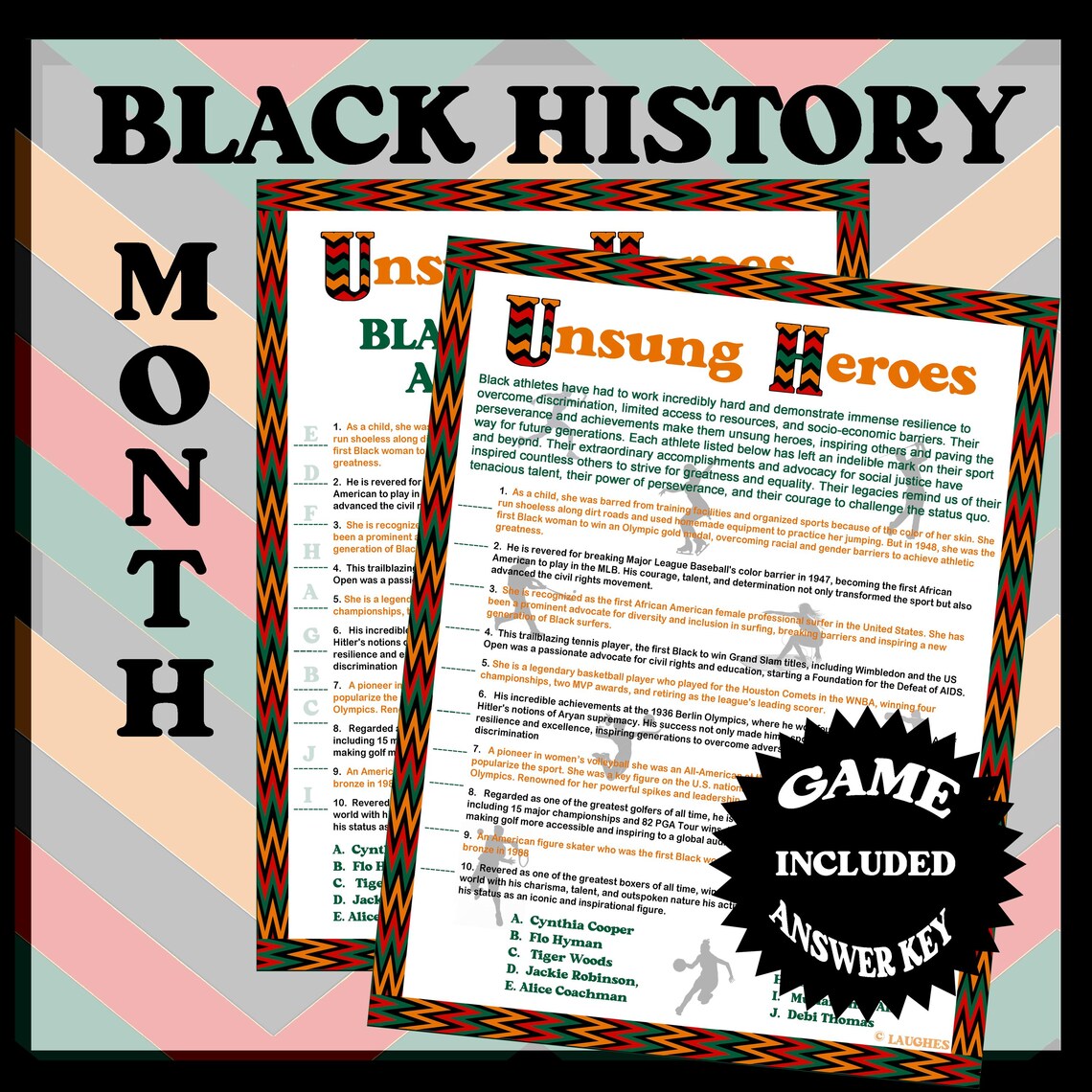 Black History Who Am I Athletes; Black History Month; Black Heroes ...