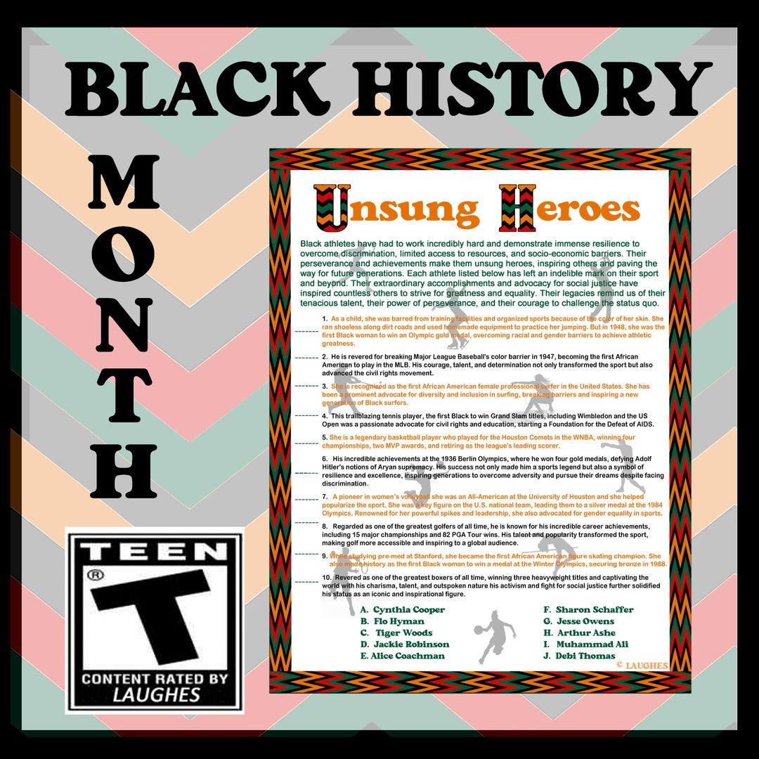 Black History Who Am I Athletes; Black History Month; Black Heroes ...