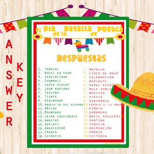 ROMPECABEZAS De Palabras El Día De La Batalla De Puebla; Juego Del Día ...