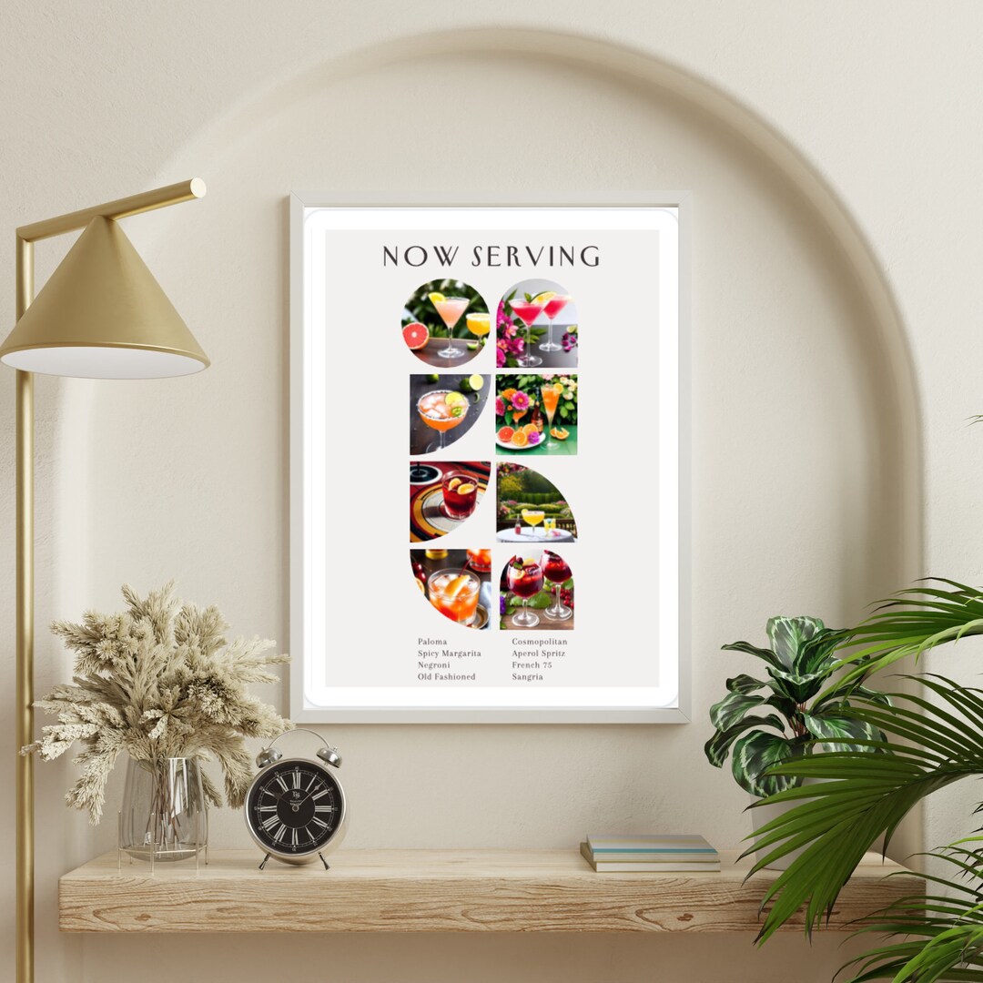 Modern Cocktail Collage Cocktail Poster Premium Matte Paper Poster ...