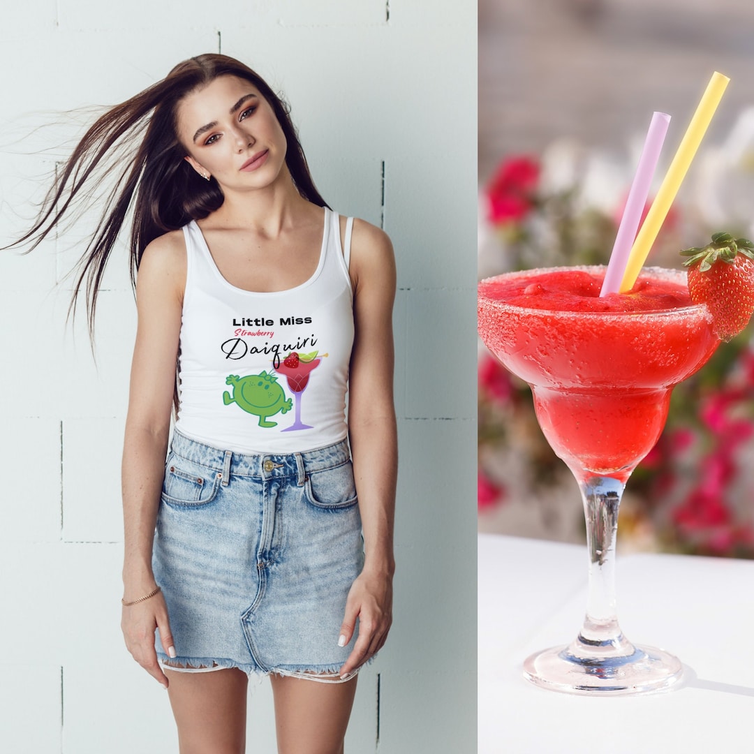 Little Miss Strawberry Daiquiri Premium Unisex Tank Top Strawberry ...