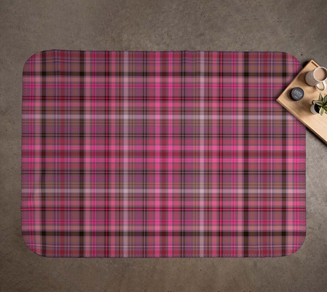 Pantone Color of the Year 2023 Viva Magenta Plaid Minky Blanket Baby ...