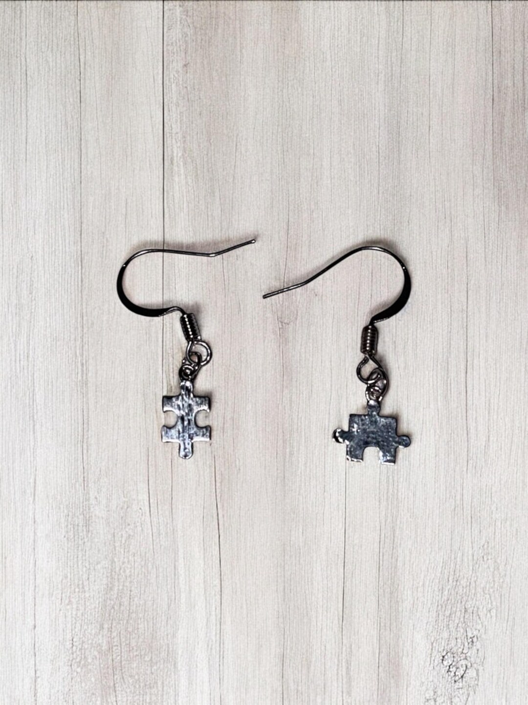 Pewter Autism Awareness Puzzle Piece Hook Earrings A Symbol of Hope - Etsy