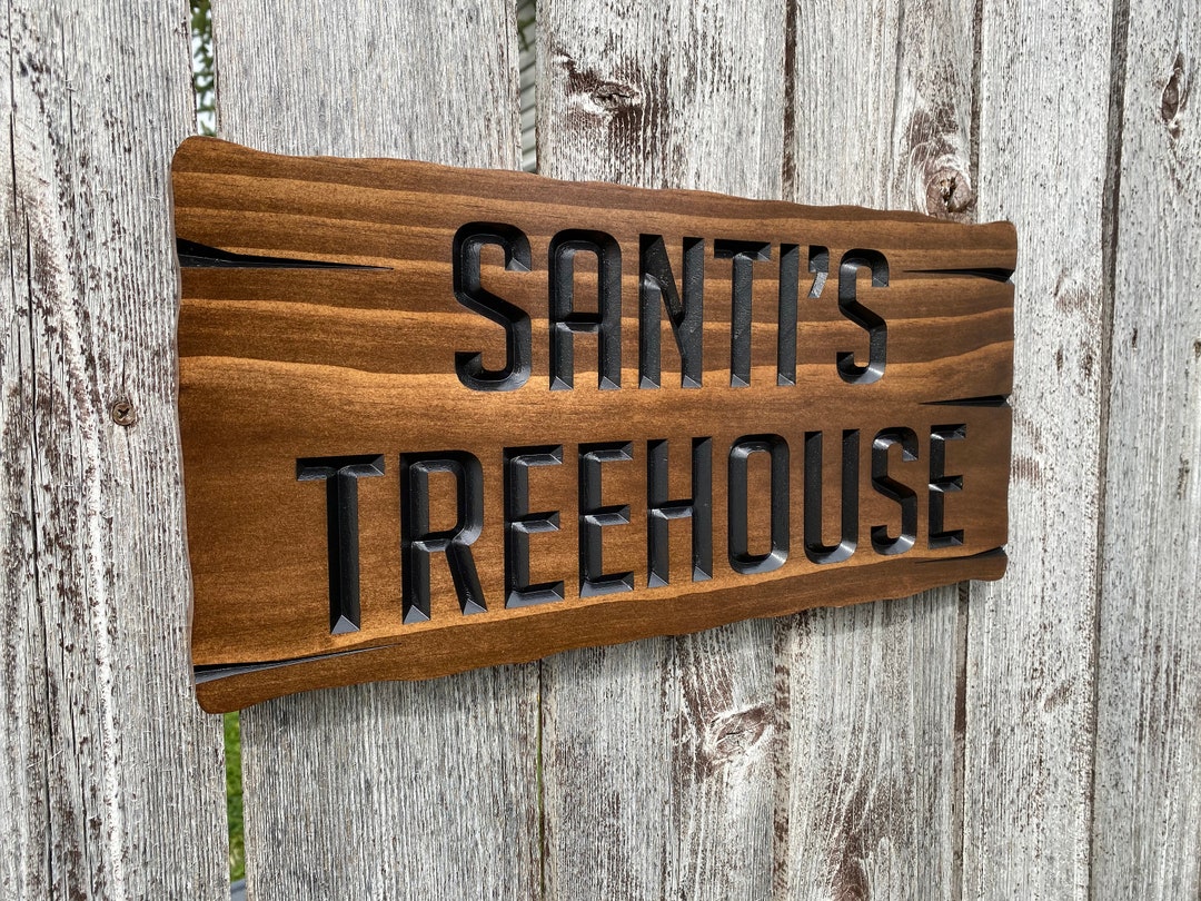 Personalized Treehouse Sign Playhouse Sign Treehouse Custom Wood Sign ...